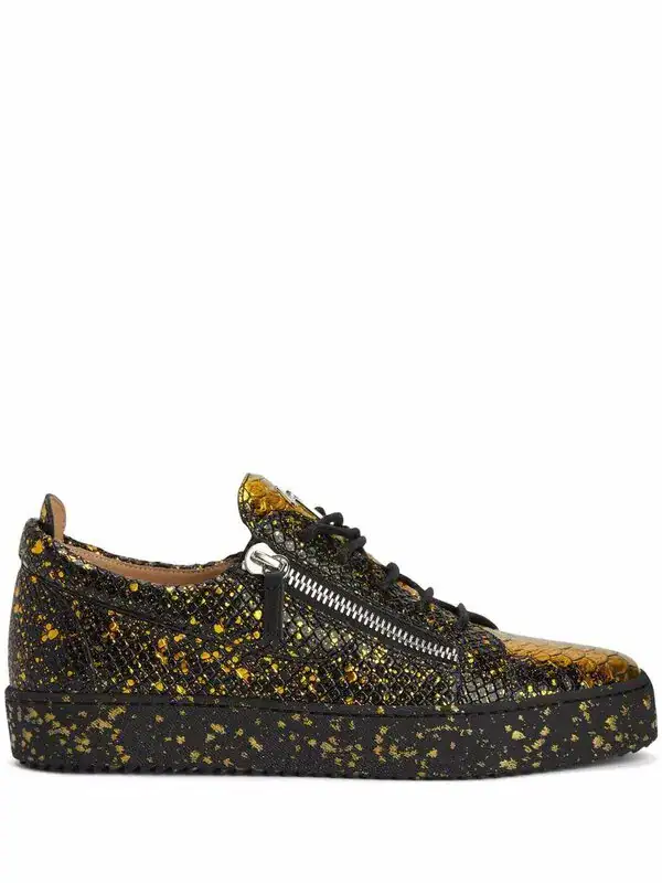 Giuseppe Zanotti Frankie Spray-Paint Sneakers In Black 65% Off