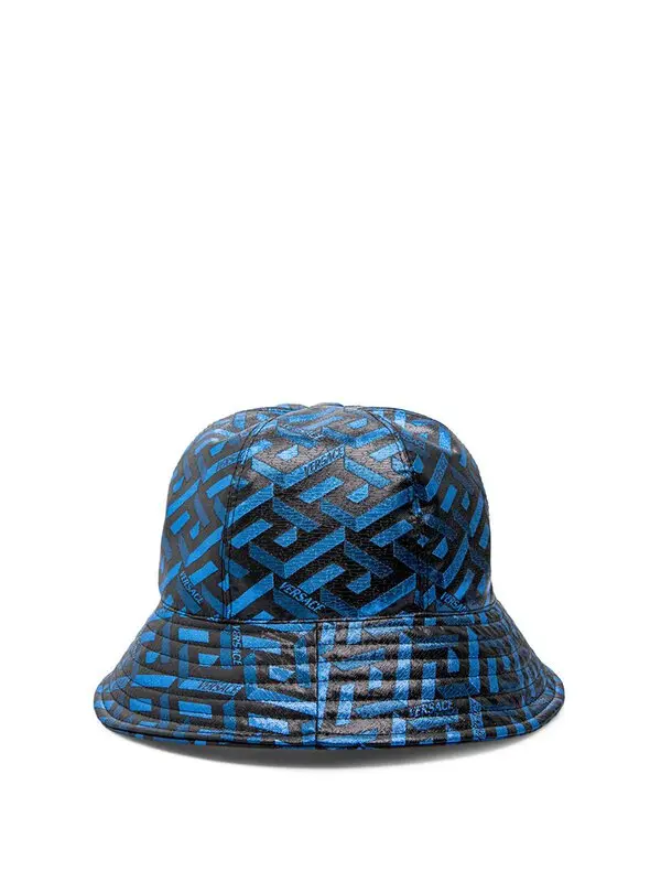 Versace La Greca Monogram Bucket Hat - Blue | Editorialist display picture 2