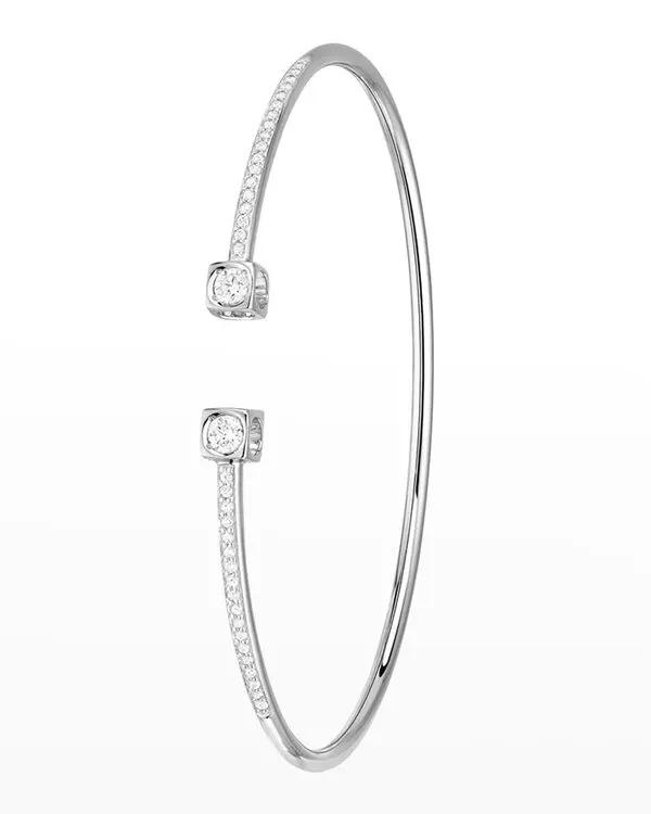 DINH VAN White Gold Le Cube Diamond Cuff Bracelet