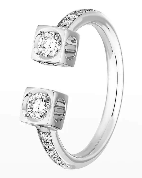 DINH VAN Le Cube Diamond Shank Ring - White Gold