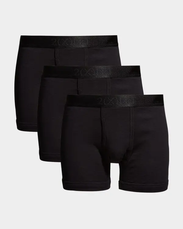 2(X)Ist 3-pack Pima Cotton Boxer Briefs - Black