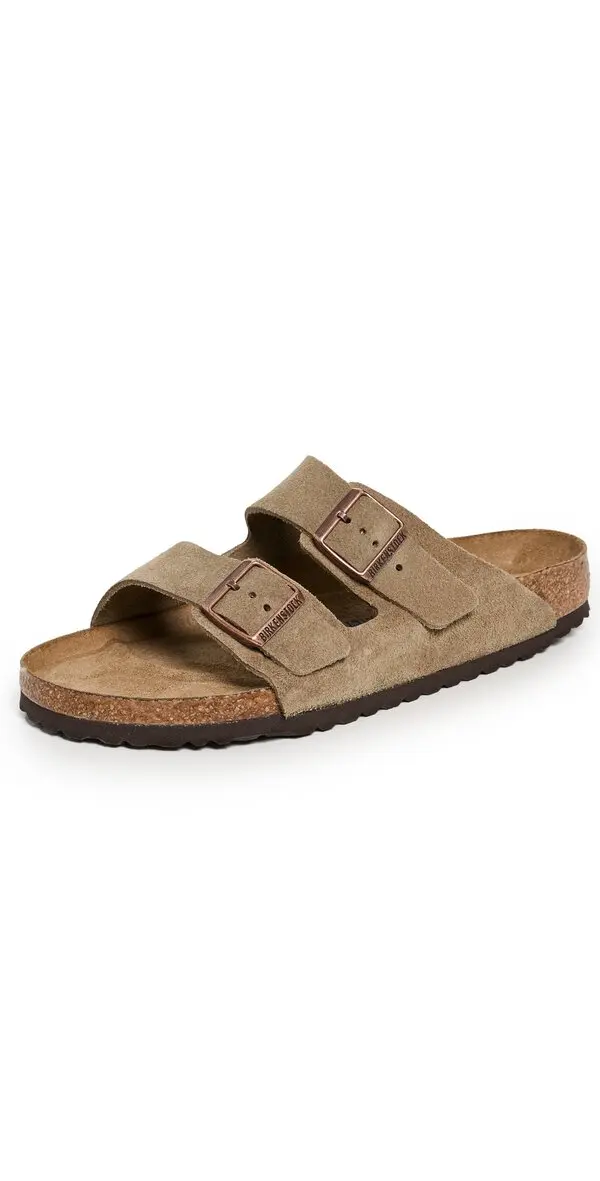 BIRKENSTOCK Arizona Suede Sandals - Taupe