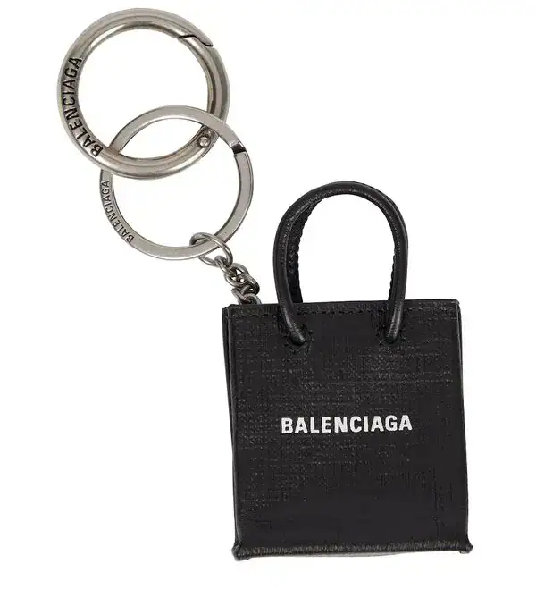 Balenciaga Everyday Tote Leather Keyring In Black - 40% Off 