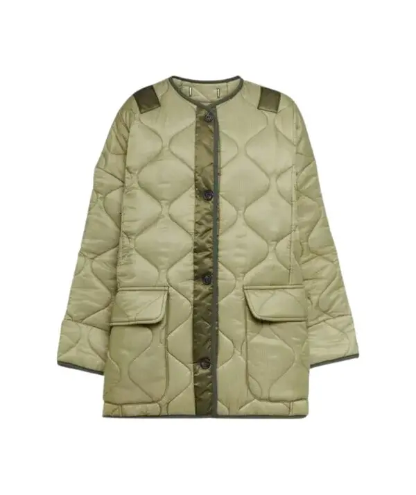 THE FRANKIE SHOP Teddy Oversized Quilted Jacket - Green