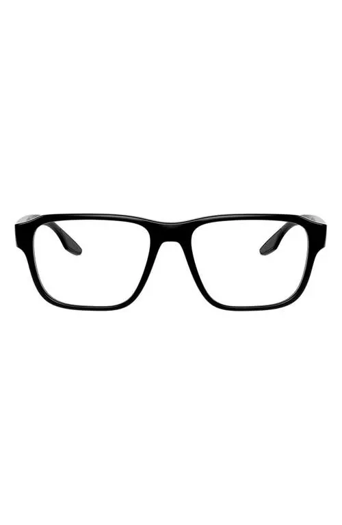 Prada 54mm Rectangular Eyeglasses - Black