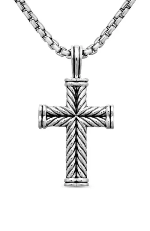 David Yurman Sterling Silver Chevron Cross Pendant - Ss