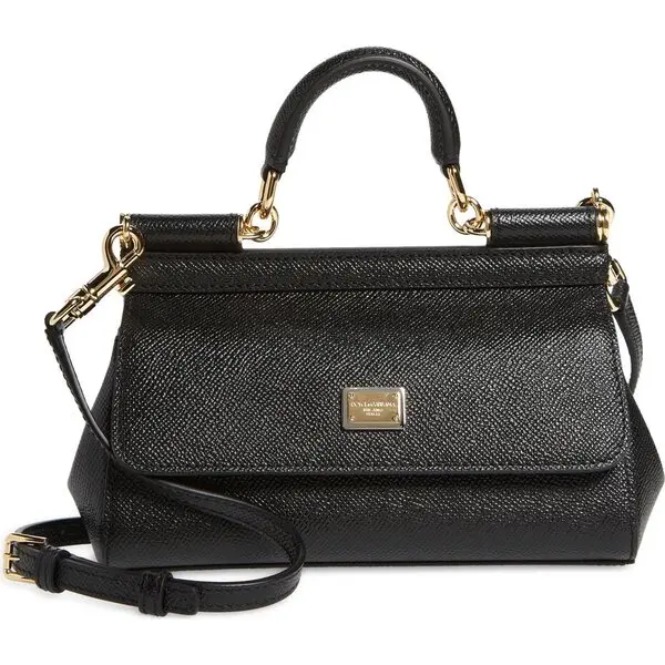 Dolce & Gabbana Small Sicily East West Leather Satchel - 80999 Nero