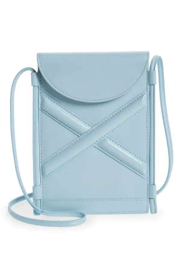 Alexander Mcqueen The Curve Leather Crossbody Phone Case In Pale