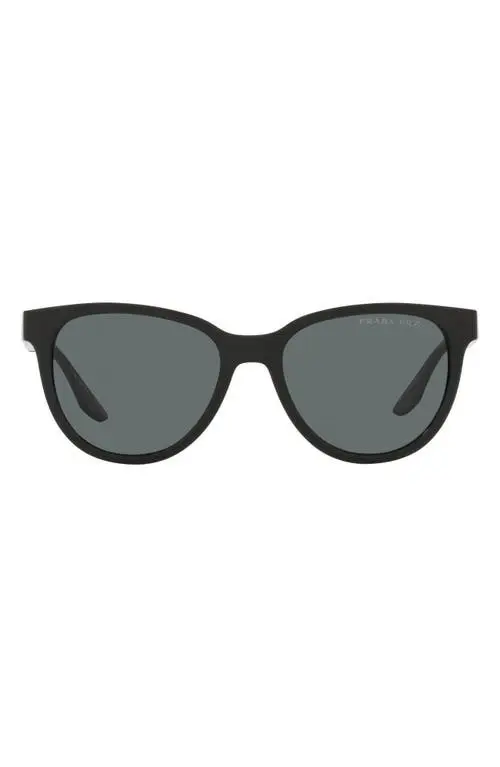 Prada 54mm Polarized Oval Sunglasses - Black/dark Grey Polarized