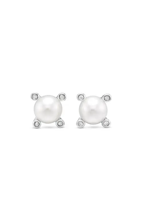 David Yurman Freshwater And Diamond Stud Earrings - Pearl