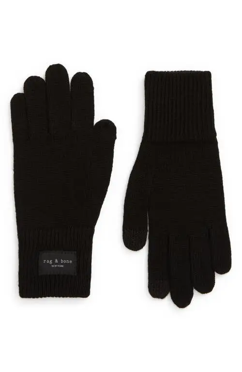 Rag & Bone Addison Wool Gloves - Blk
