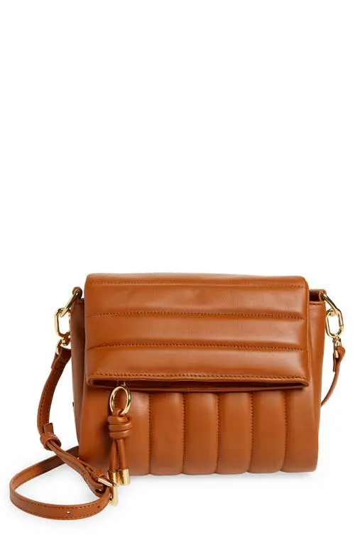 Buy THACKER Julia Quilted Leather Crossbody Whiskey At 40 Off