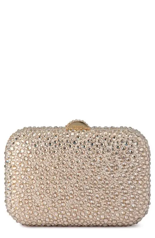 OLGA BERG Casey Hot Fix Crystal Clutch - Champagne