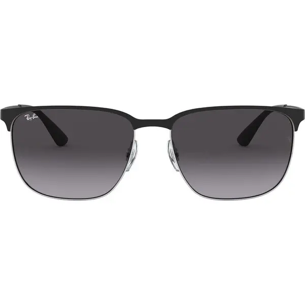 Ray-ban 59mm Gradient Square Sunglasses - Silver/black/grey Gradient