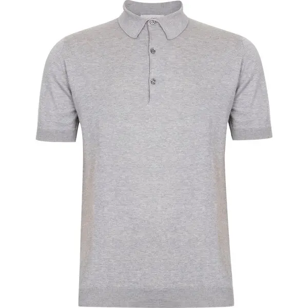 John Smedley Jersey Polo - Silver
