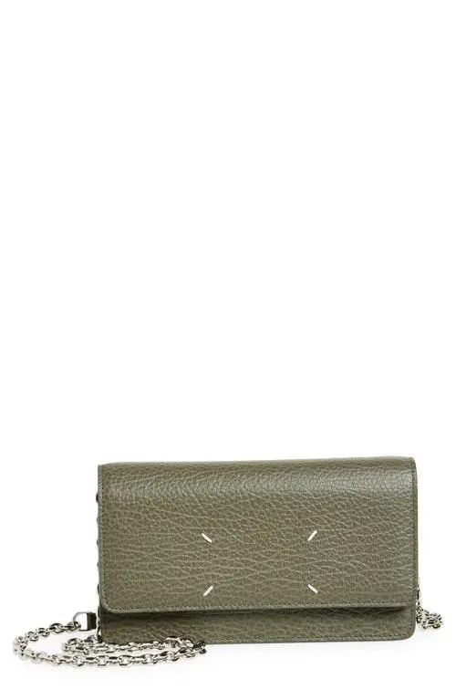 MAISON MARGIELA Large Leather Wallet On A Chain - Graphite