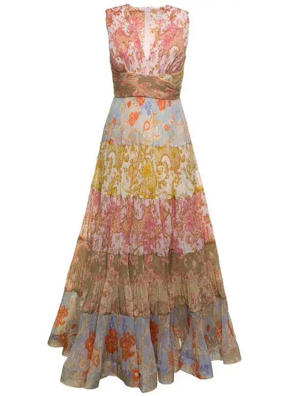 Zimmermann Postcard Long Dress With Flounces Skirt - Multicolor |  Editorialist