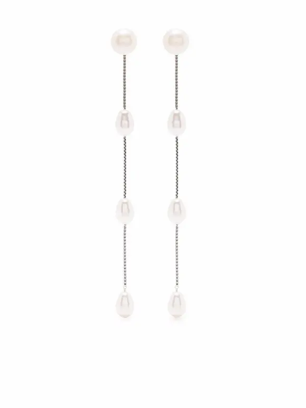 Sophie Buhai Sterling Medium Pearl Drop Earrings - Silver