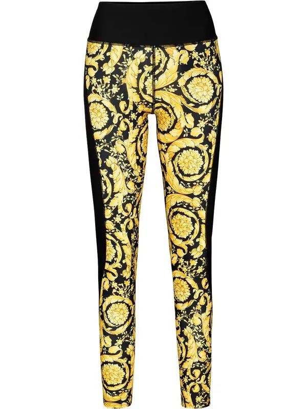 Versace Barocco Print High-waisted Leggings
