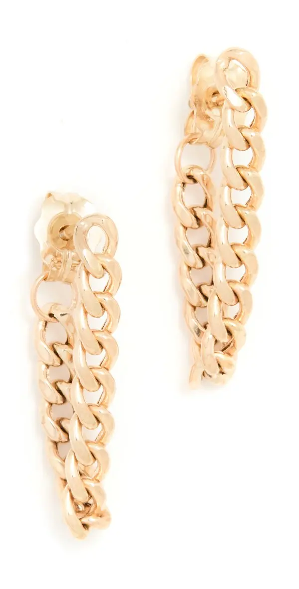 Zoe Chicco 14k Small Curb Chain Huggie Earrings