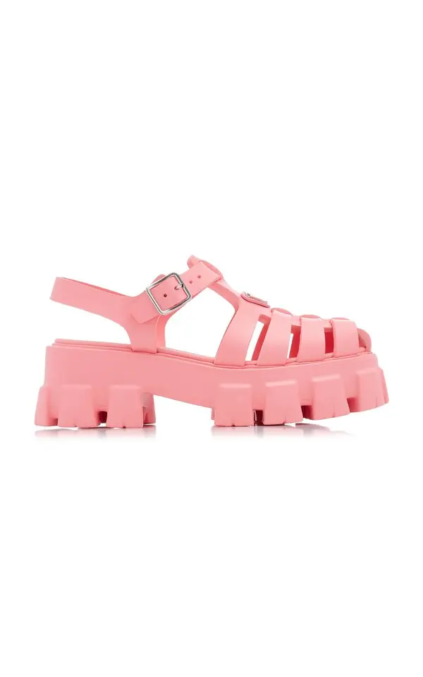 Prada Monolith Rubber Fisherman Sandals - Pink