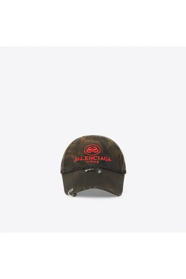 Balenciaga Bb Mode Destroyed Piercing Cap - Black | Editorialist display picture 1