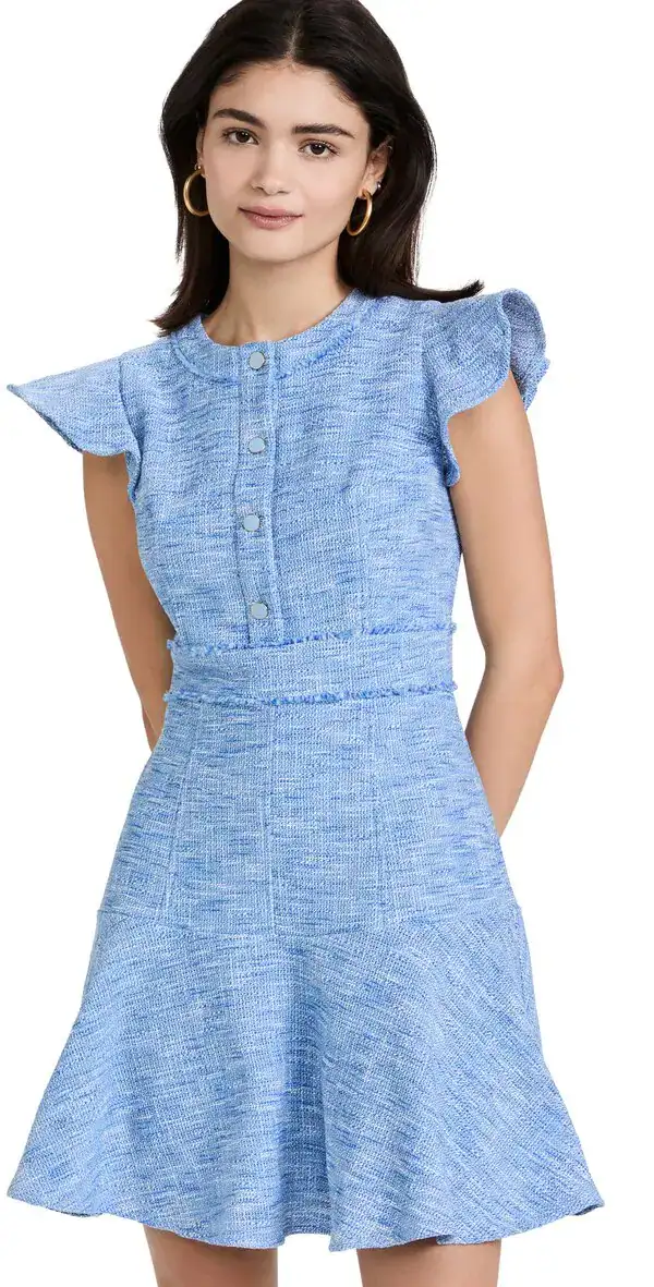 Shoshanna Maverick Dress - Denim Blue/ Optic | Editorialist