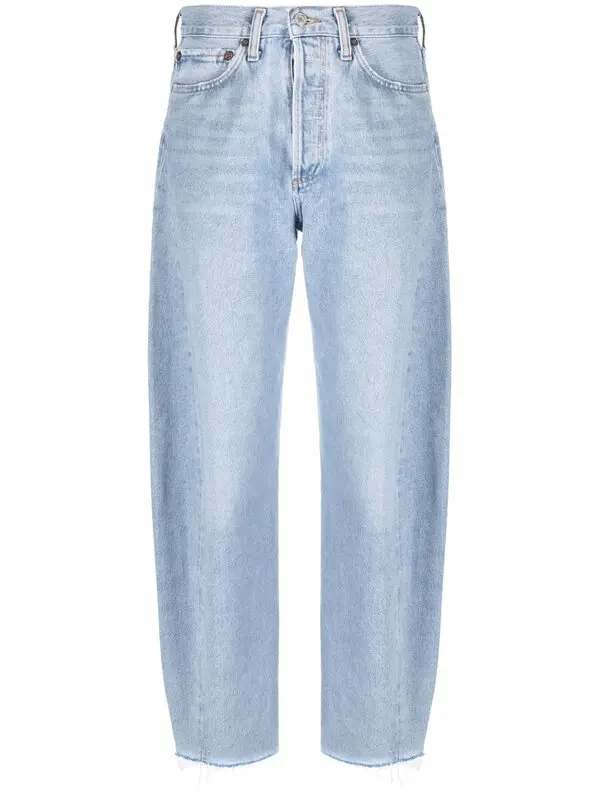 AGOLDE Luna Pierced Wide Leg Jeans - Blue
