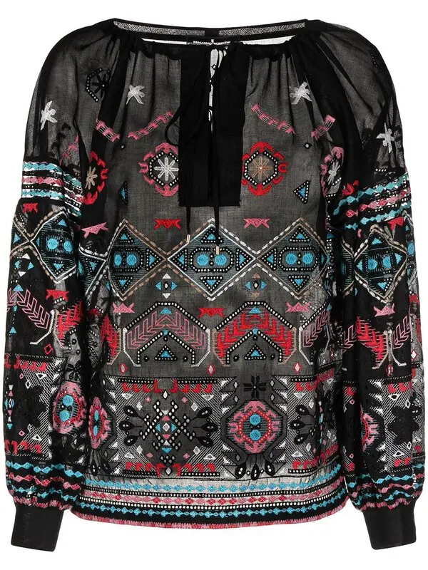 Ermanno Scervino Embroidered Long-sleeve Blouse