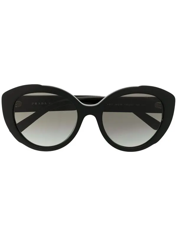Prada Black Oval Sunglasses with Tinted Lenses Prada PR 26ZS M (55 - 16) with Grey lenses and Black frame  main image 3