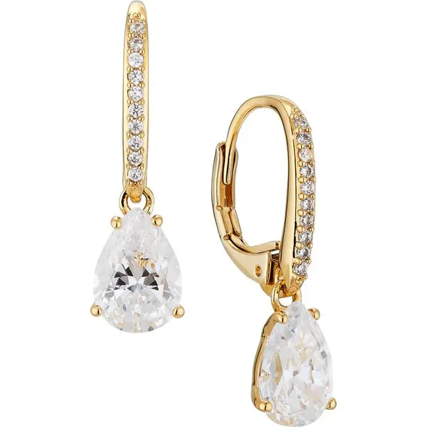 Nadri Modern Love Pear Drop Earrings - Gold
