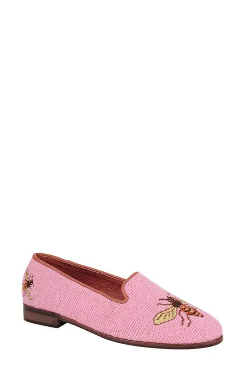BYPAIGE Needlepoint Bee Flat - Bee On Shrimp Pink