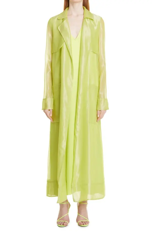 Lapointe Sheer Duster In Lime 84% Off Editorialist