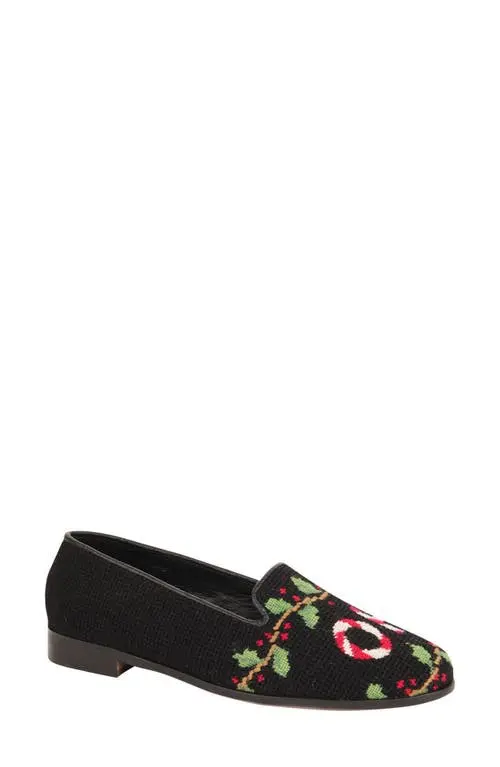 BYPAIGE Needlepoint Flat - Ho Ho Loafer On Black