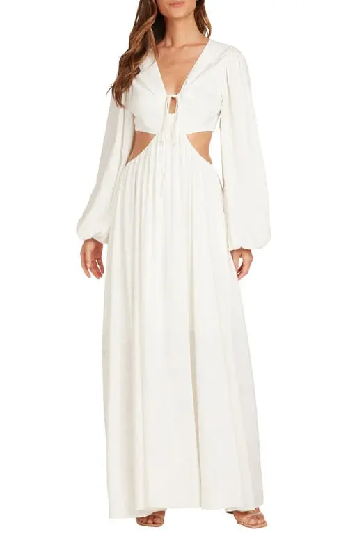 Willow Rosa Cutout Long Sleeve Maxi Dress - Ivory | Editorialist
