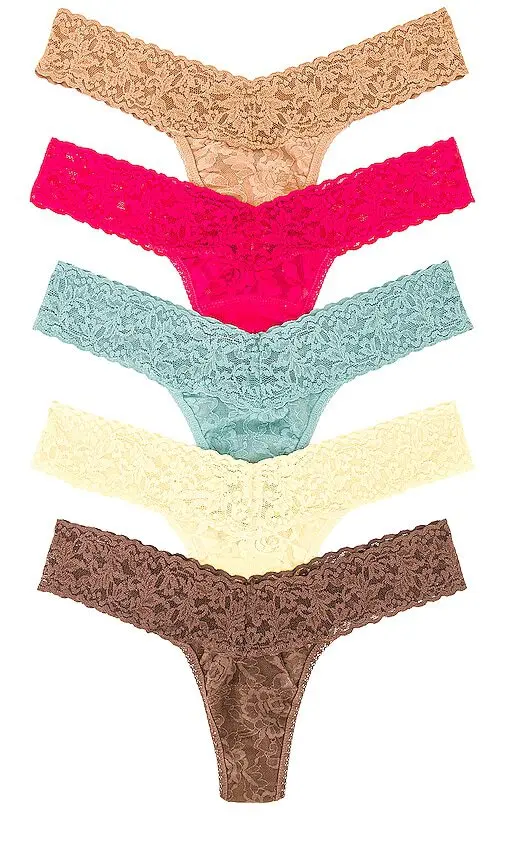 Hanky Panky Five Low Rise Thongs In Fuchsia - Classics