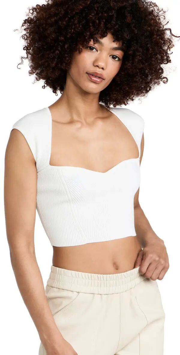 Simkhai Abia Cropped Tee - White