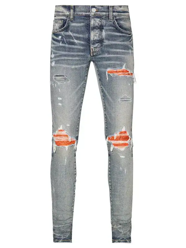 Amiri Mx1 Cracked Paint Jeans Clay Indigo - Blue | Editorialist