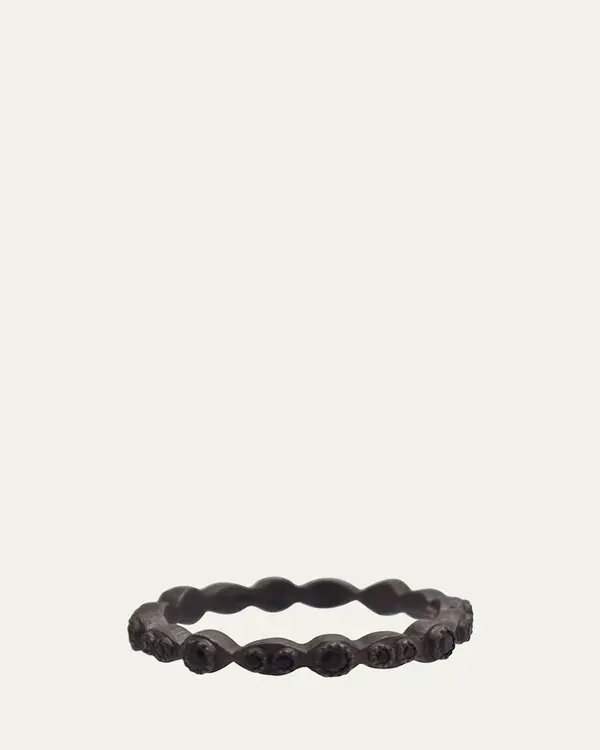 Armenta New World Scalloped Ring With Black Sapphires