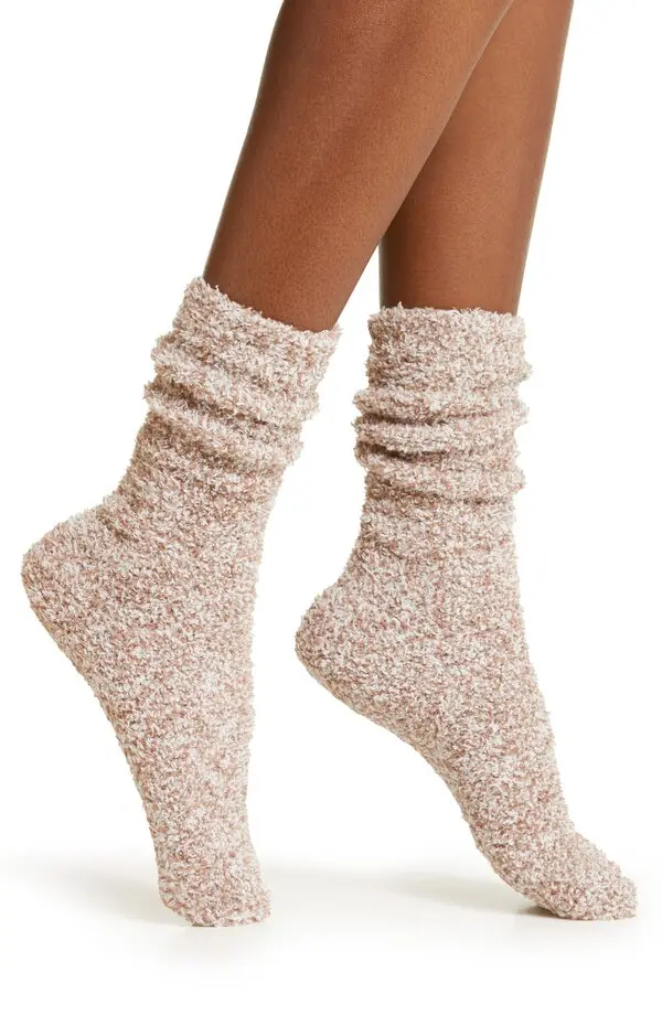 Barefoot Dreams Cozychic Socks - Heather Deep Taupe | Editorialist