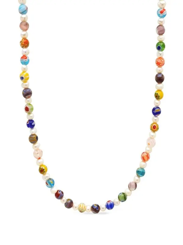 NIALAYA JEWELRY Pearl And Bead Necklace - Silver