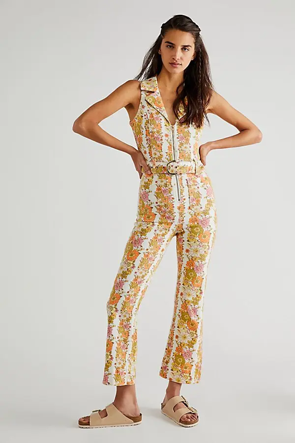 Show Me Your Mumu Jacksonville Cropped Jumpsuit Groovy Blooms