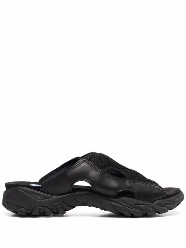 Alexander McQueen Striae Leather Sliders