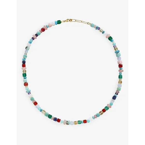 Monica Vinader Freedom 18ct Yellow -plated Vermeil Sterling-silver And Bead Necklace - Gold