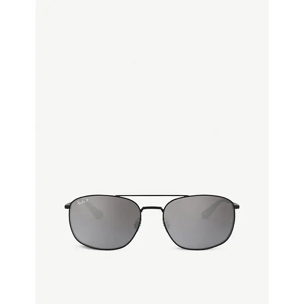 Ray-ban Rb3654 Metal Square-frame Sunglasses - Black | Editorialist