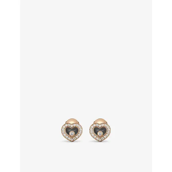 Chopard Happy Diamonds 18ct Rose Gold And Diamond Earrings