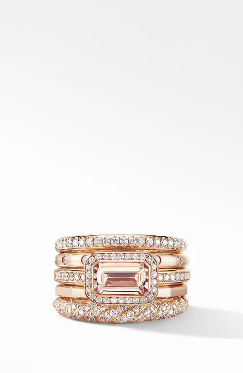 David Yurman Fine Cable Stack Ring - Morganite