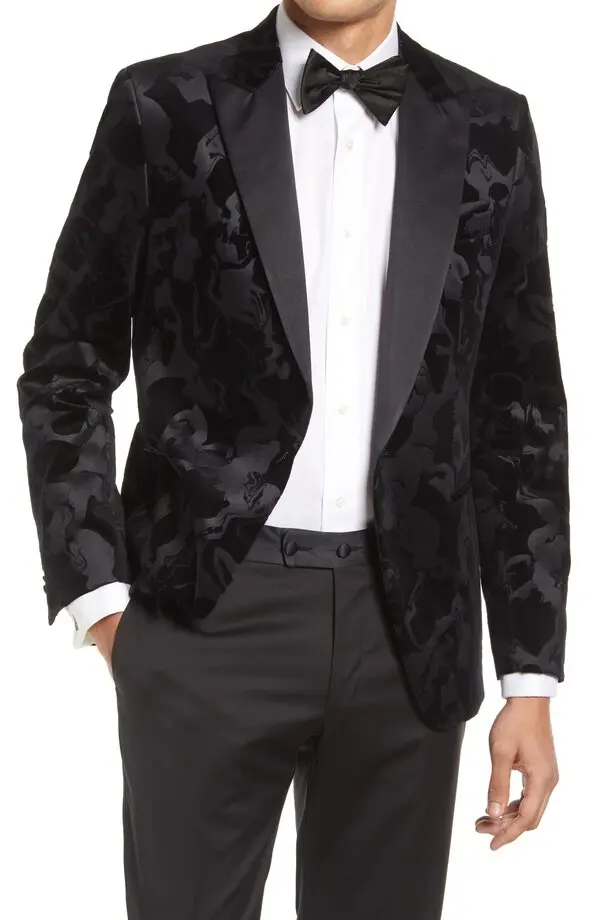 Buy Hugo Boss Cotton Velvet Tuxedo Jacket - Black At 60% Off | Editorialist