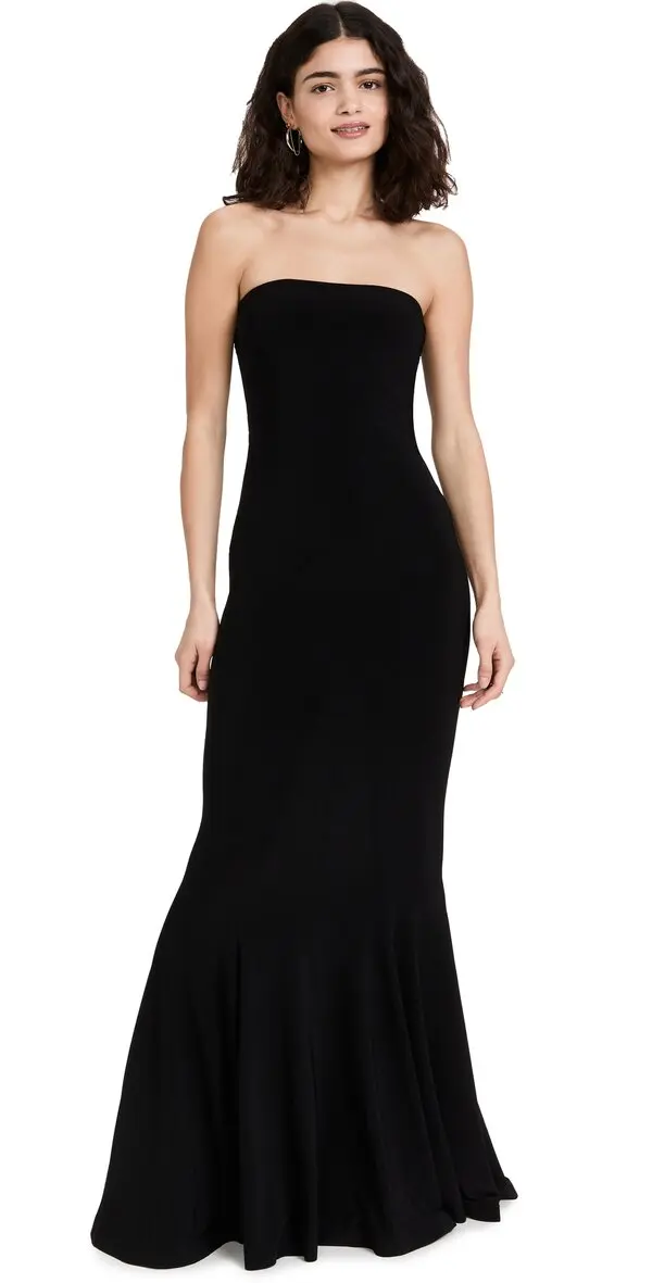Norma Kamali Strapless Fishtail Gown - Black