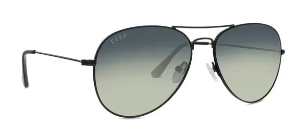 DIFF Cruz Black Aviator Sunglasses - Grey | Editorialist